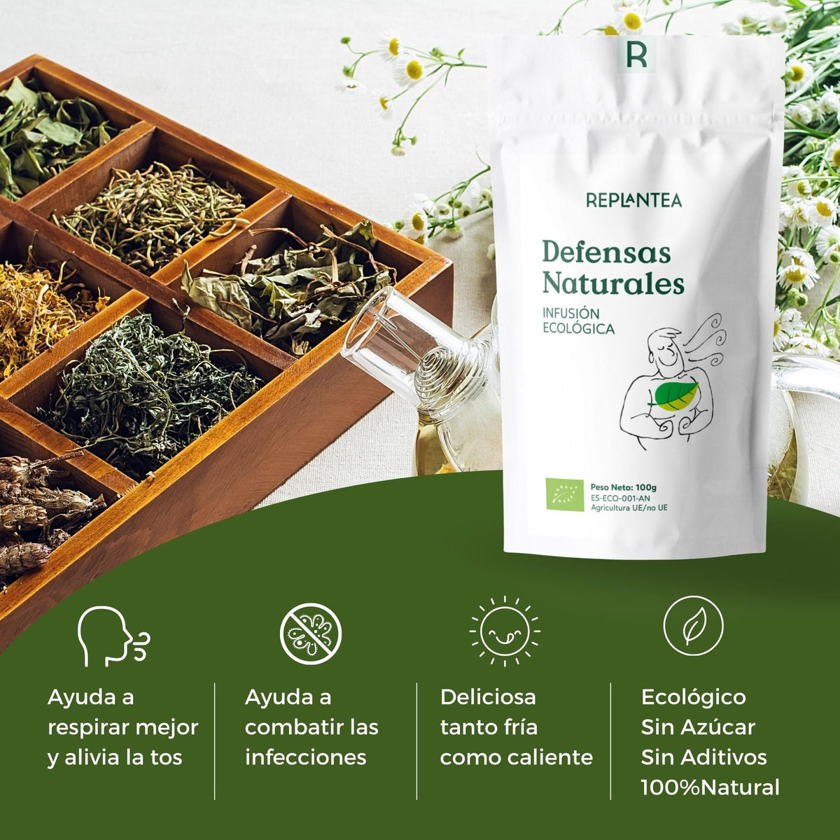 Comprar Natural Defence Infusion 100% Orgânico 100g | REPLANTEA®